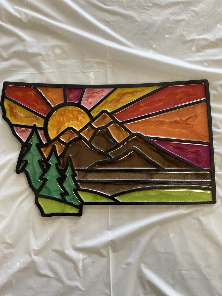 10/7/25-Montana Scene Faux Stained Glass – Hammer & Stain Helena